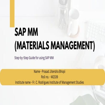 Comprehensive Guide to SAP MM: Materials Management Essentials | PDF