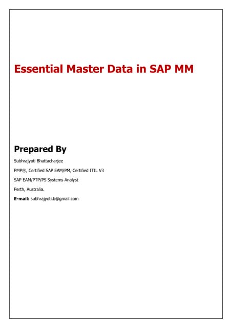Sap MM Presentation | PPT