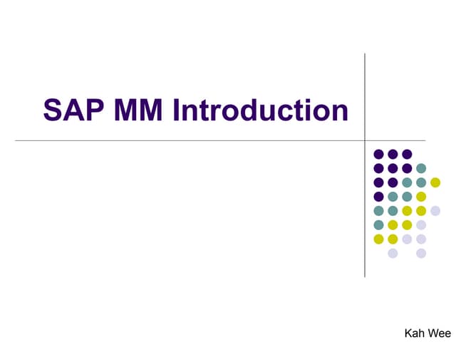 Sap MM Presentation | PPT