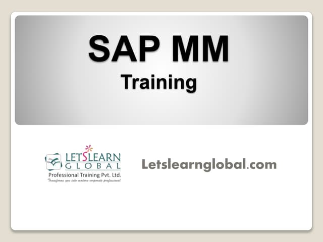 Sap MM Presentation | PPT