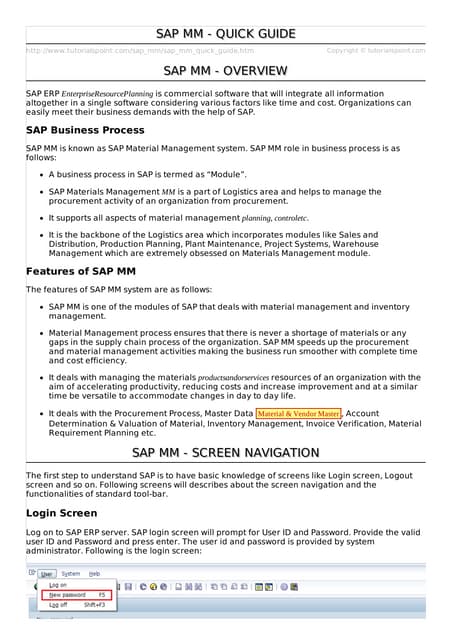 SAP MM | PPTX | Business | Business and Finance