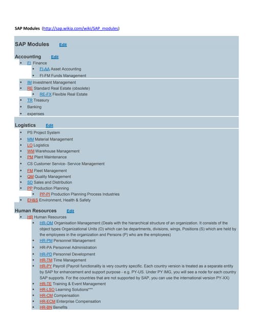 Sap Modules Overview Pdf 9627