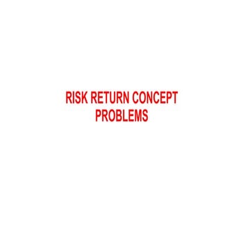 Security portfolio analysis ,risk return concept problem | PPT