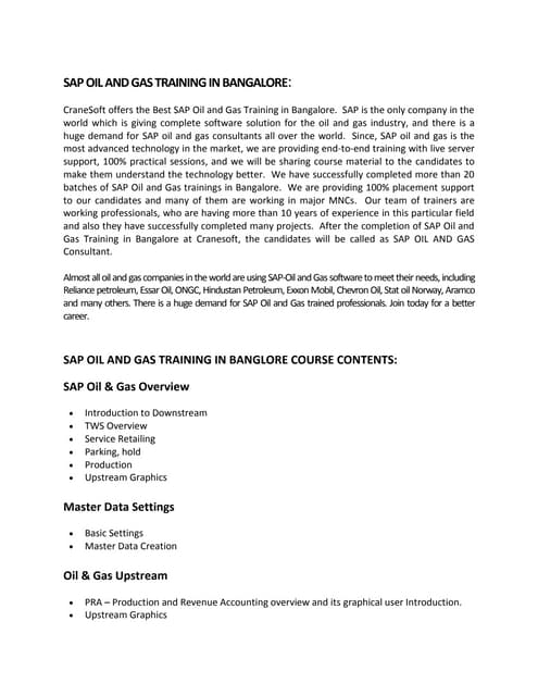 SAP IS Oil and Gas oil Course Content | PDF | Logistics | Business