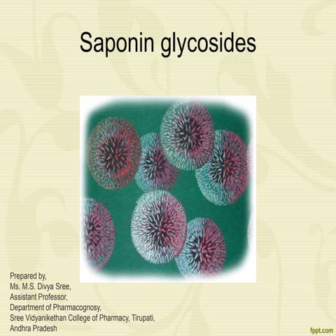 Saponin glycosides | PPT