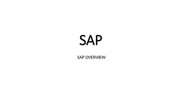 Introduction to sap erp | PPTX | Computing | Technology & Computing