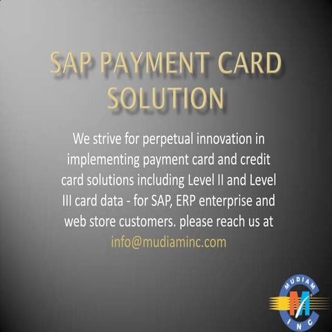 Sap payment card solution | PPT