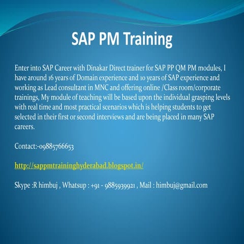 SAP PM Training | PPTX