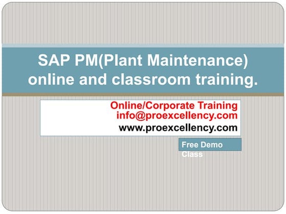 SAP PM Training Content | DOC