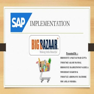 Sap Implementation in Big Bazaar ( Future Group - Retail Sector ) | PPTX