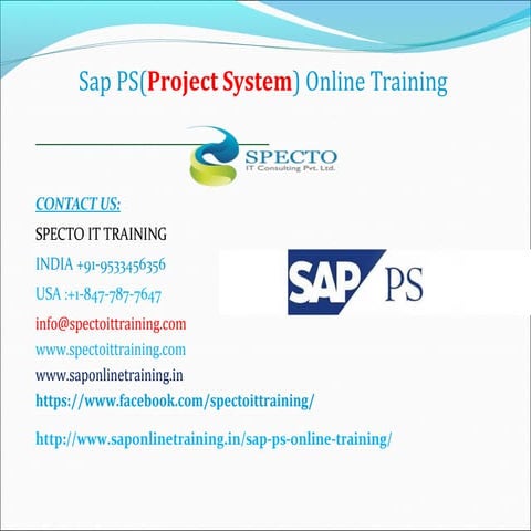 Sap Ps Project System Online Training Sap Ps Online Training In Usa