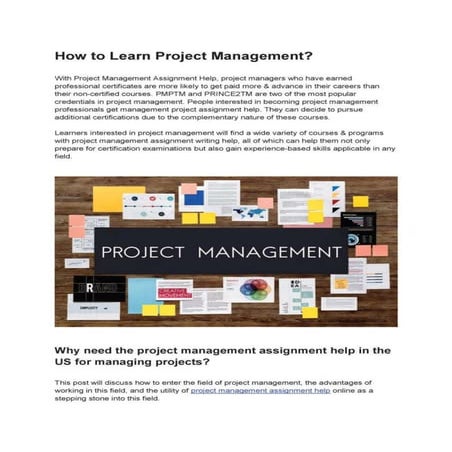 How to Learn Project Management? | PDF