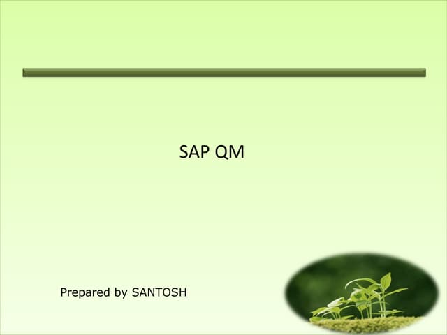 SAP-QM.ppt for Quality Management training | PPT