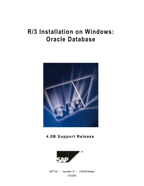 Sap R3 Installation On Windows Oracle Database Pdf