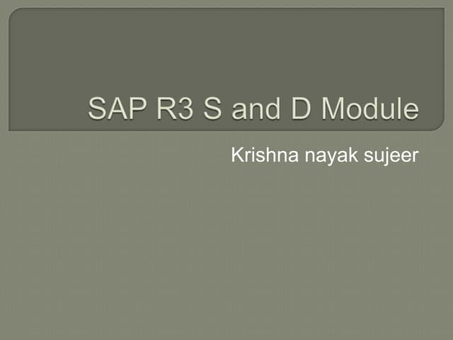 Sap sd overview training | PPTX