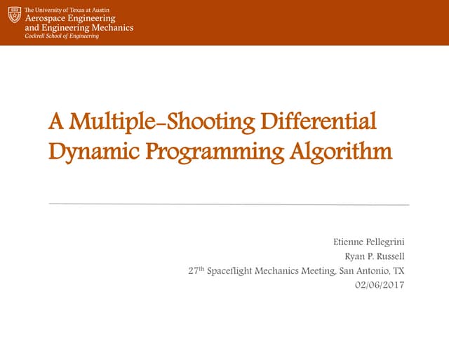 A Multiple Shooting Differential Dynamic Programming Algorithm Ppt 7519