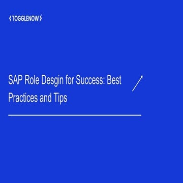 SAP Role Desgin for Success Best Practices and Tips | PPTX