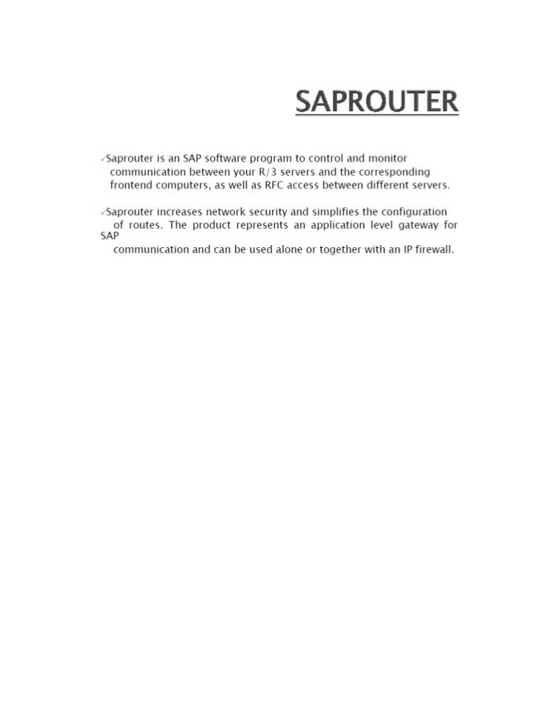 Sap Router Installation