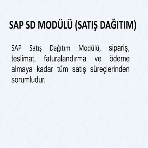 Sap sd modülü | PPTX