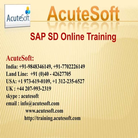 Sap sd online training | PPSX