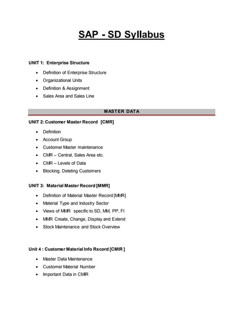 SAP SD Documents | PPT