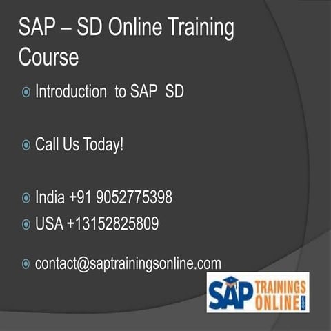 SAP SD ONLINE TRAINING | PPTX