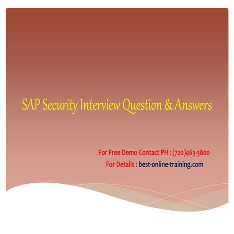 Sap Security Interview Question And Answers Pptx Operating Systems Computer Software And 4978