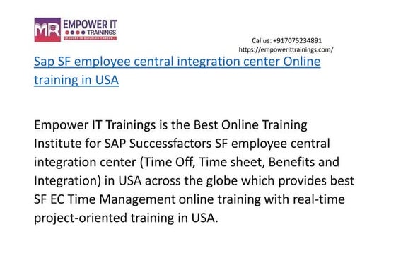 sap successfactors employee central global benefits Online training | PPT