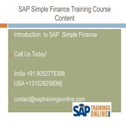 SAP Simple Finance Training | PPT