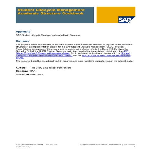 Sap slcm - product architecture | PDF