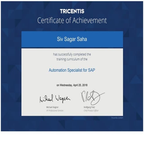 Tosca Sap specialist certificate | PDF