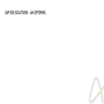 SAP Single Sign On (SAP SSO) offering for customer | PPTX