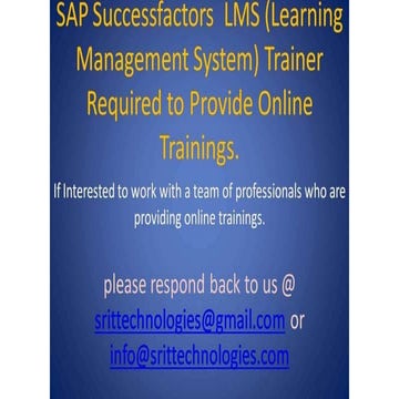 SAP SUCCESSFACTORS LMS TRAINING | PPTX