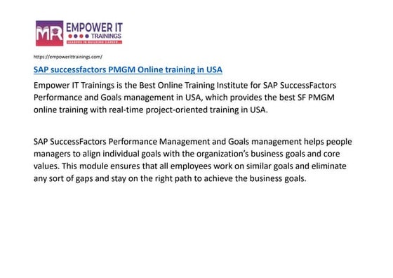 Sap successfactors continuous performance management Online training ...