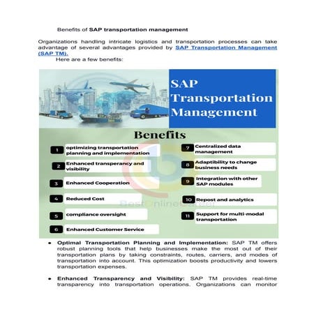 Sap transportation management benefits | PDF