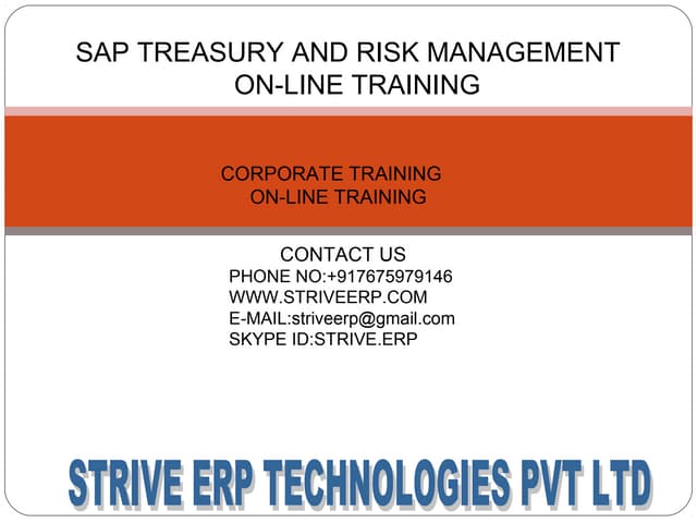 SAP TRM (Treasury and Risk Management) Training PPT | PPTX