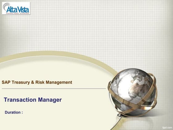 Sap Treasury and Risk Management ppt | PPT