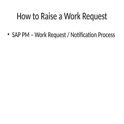 How to raise Work Request in SAP using T Code | PPTX