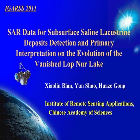 SAR Data for Subsurface Saline Lacustrine Deposits Detection and Primary Interpretation on the ...