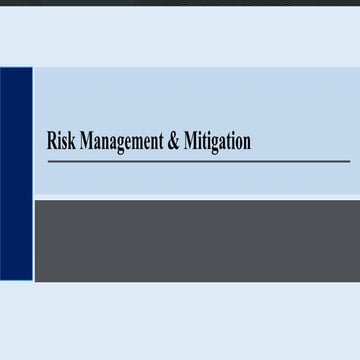 Risk Management & Mitigation Risk Management & Mitigation | PPTX
