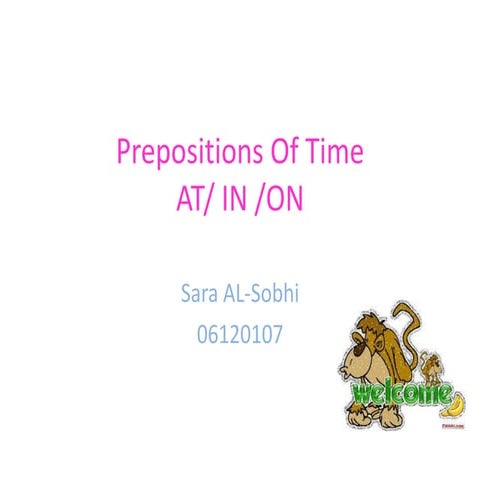 Preposition Of Time | PPT