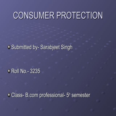 consumer protection | PPT