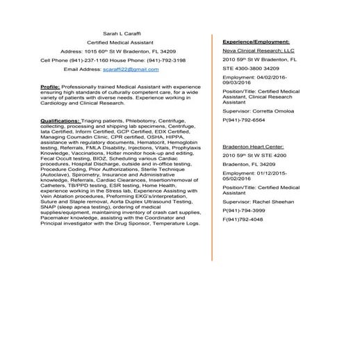 Sarah's CV | PDF