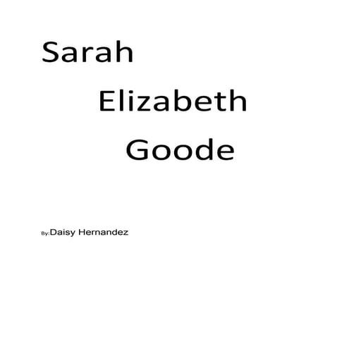 Sarah goode | PDF
