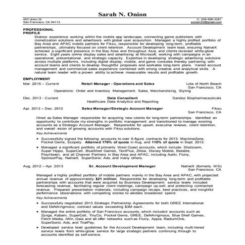 Sarah Onion Resume | DOCX