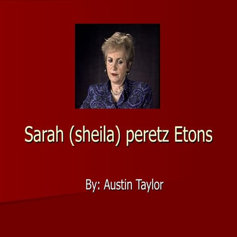 Sarah (Sheila) Peretz Etons | PPT