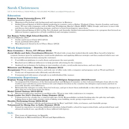 Sarah's resume updated | PDF