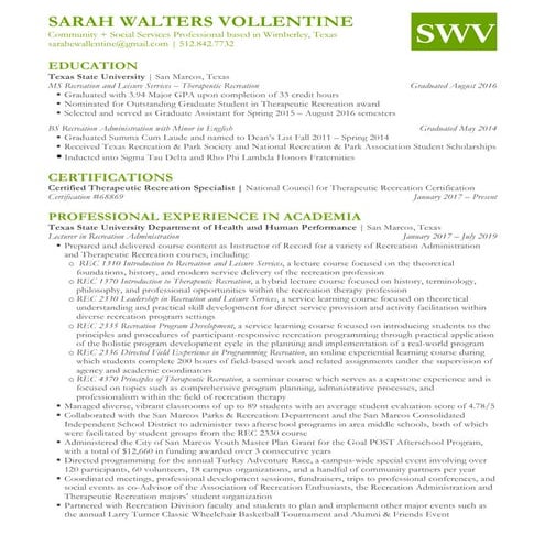 Sarah Williams 2015 Resume -2 | DOC