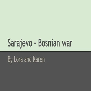 Sarajevo bosnian war | PPT