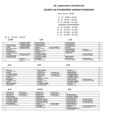 Stundu saraksts 10.septembrim | DOC